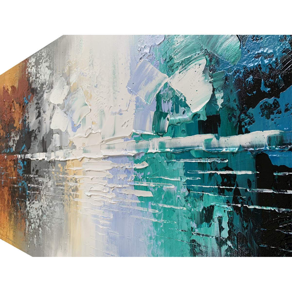 Hand Painted Textured 3D Oil Painting on Canvas Abstract Wall Art Landscape Artwork