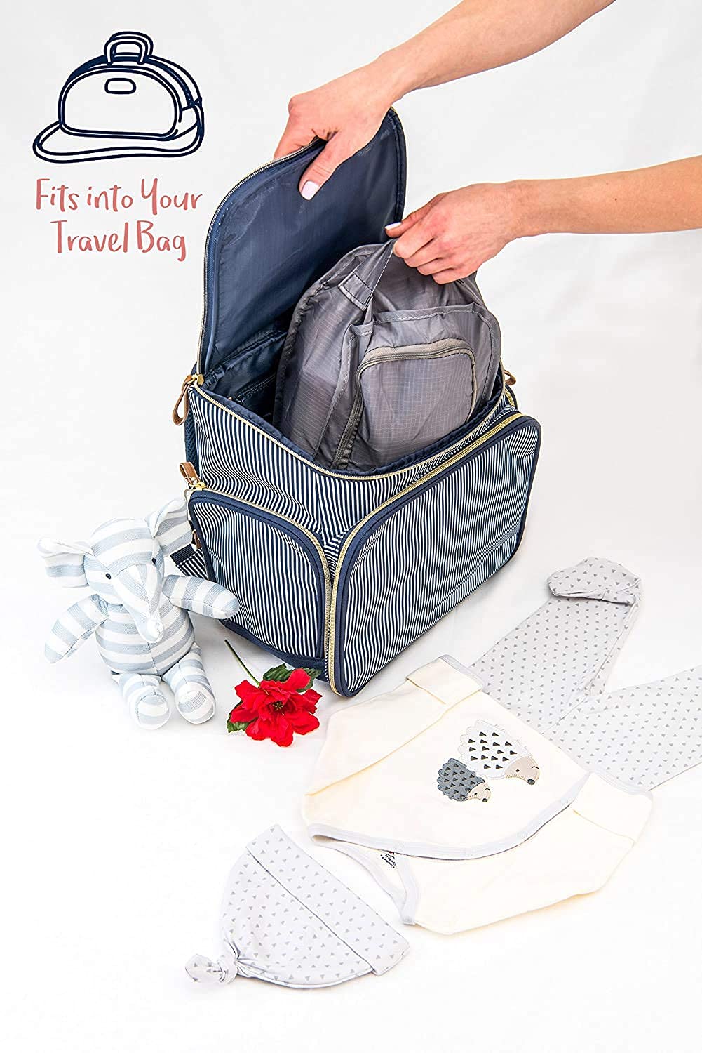 Hospital Bags for Labor and Delivery - Postpartum Essentials for Mom Underwear L/XL Pre Packed Set Gray