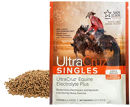 UltraCruz Equine Electrolyte Plus Supplement for Horses, 30 Single Servings (30 Day Supply)