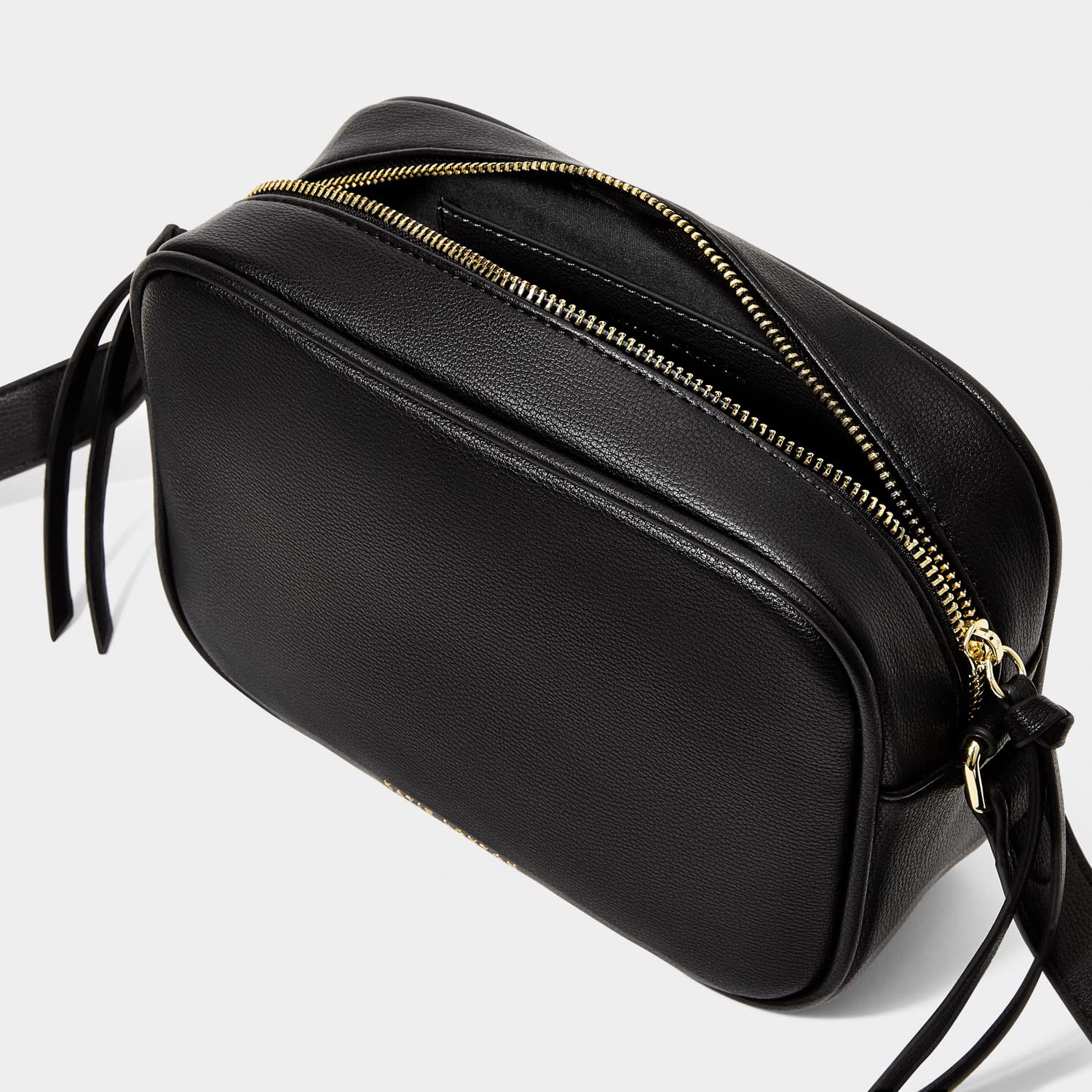KATIE LOXTON Isla Womens Small Vegan Leather Adjustable Strap Convertible Crossbody Clutch Handbag Purse Black