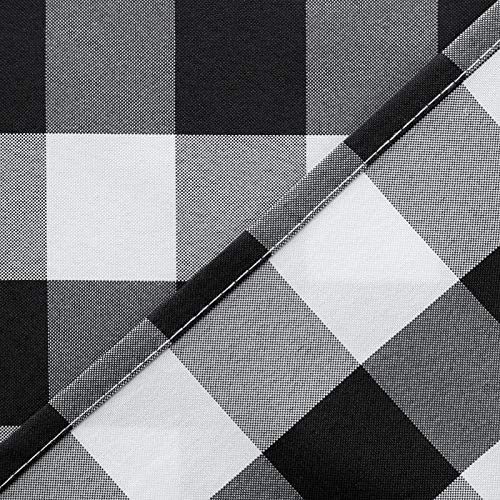 Hiasan 3 Piece Semi Sheer Black Kitchen Curtains Light Filtering Buffalo Checkered Tier and Valance Window Curtains Set