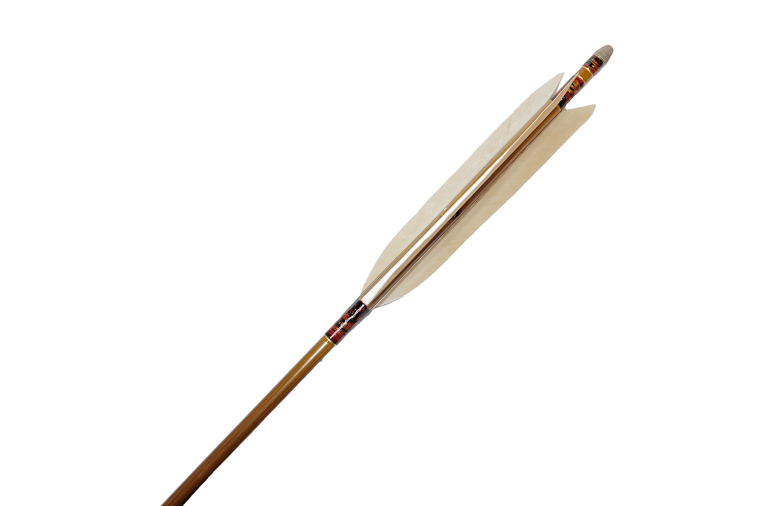 Japanese Traditional Crafts Kyudo Arrow White Eagle Style Charred Bamboo 6-Piece