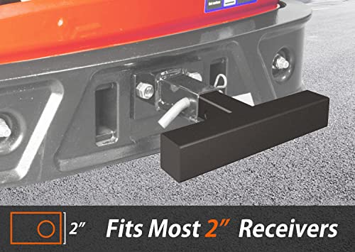 Tow Hitch Steps Bar Black for 2 Inches Receivers Trailer Hitch Step Heavy-Steel Towing Bumper Guards Automotive Bump Step Rust Free Powder Coating Finish 400lbs Maximum Load for Most Cars SUVs Trucks