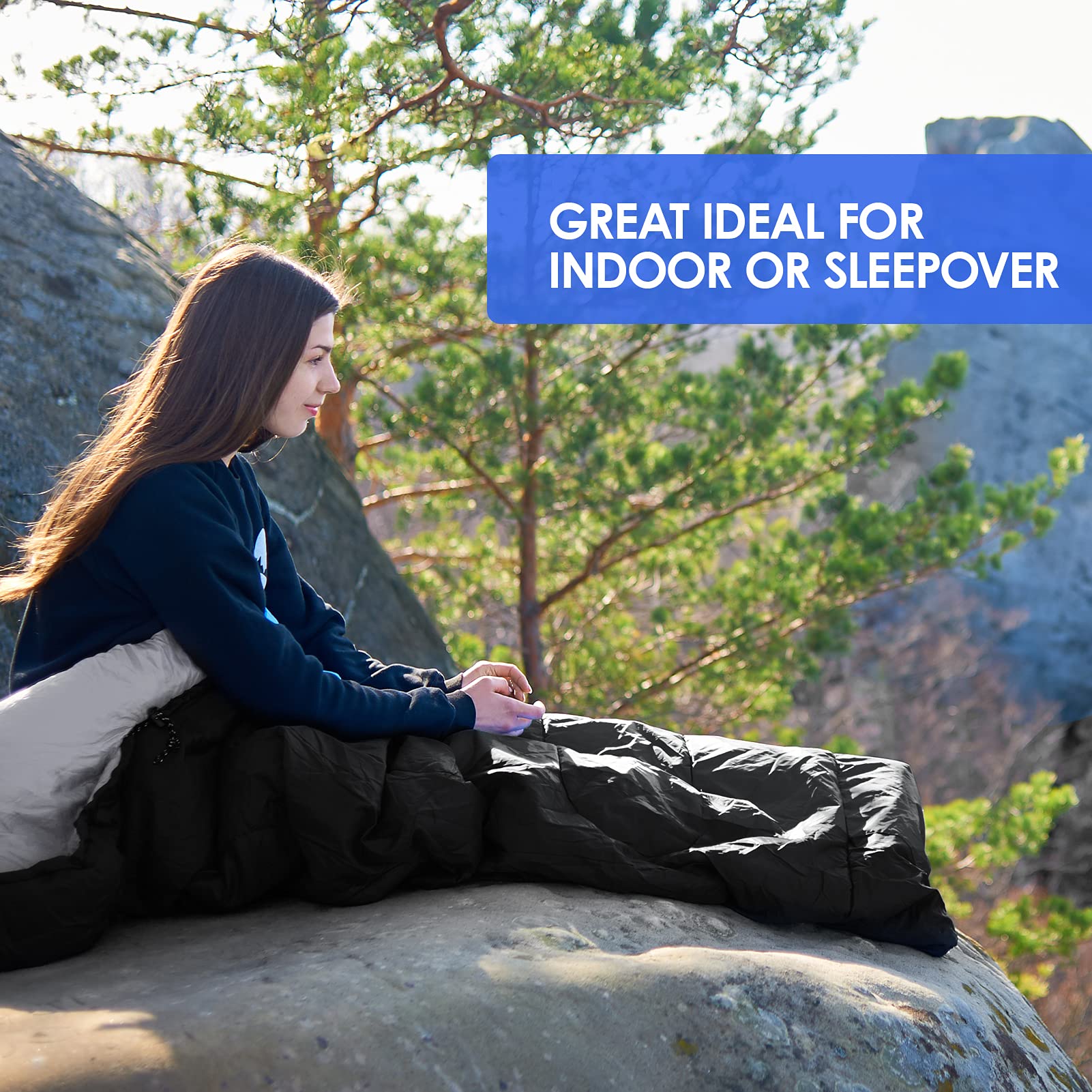 Londtren Sleeping Bags for Adults Backpacking Sleeping Bag for Camping Sleeping Bags for Kids Lightweight Waterproof Portable with Compact Bag