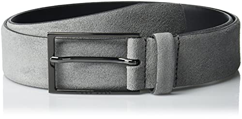 HUGO BOSS Soft Suede Gunmetal Hardware Belt