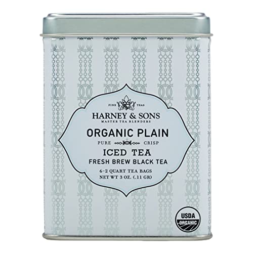 Harney & Sons Organic Black Iced Tea | Fresh-Brew Iced Tea, Six 2qt Tea Bags
