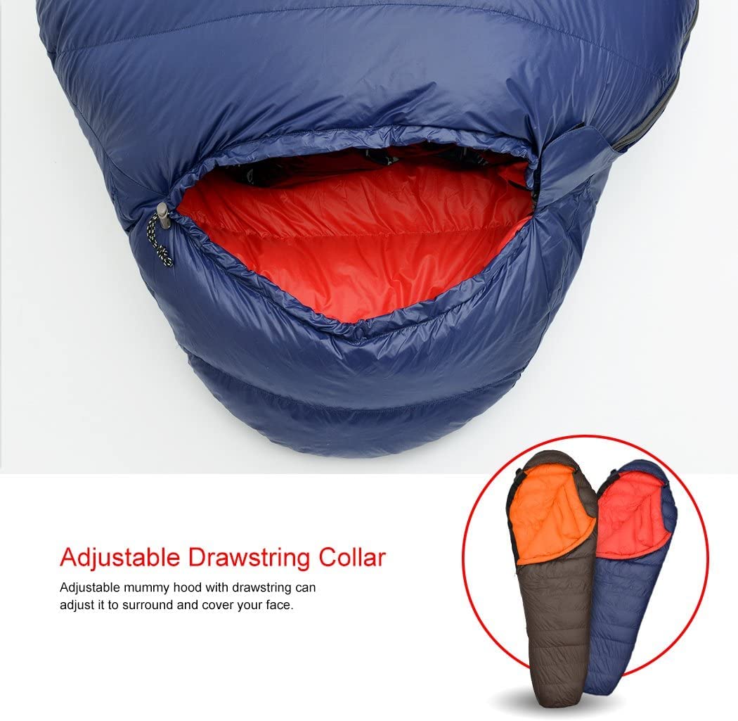 HOUXIAN Sleeping Bag - Camping, Hiking, Backpacking Sleeping Bag - Single Person Compact Lightweight Sleeping Bag for Adults with Compression Sack - Warm and Cold Weather Sleep Bag, blue (10323-HOU)