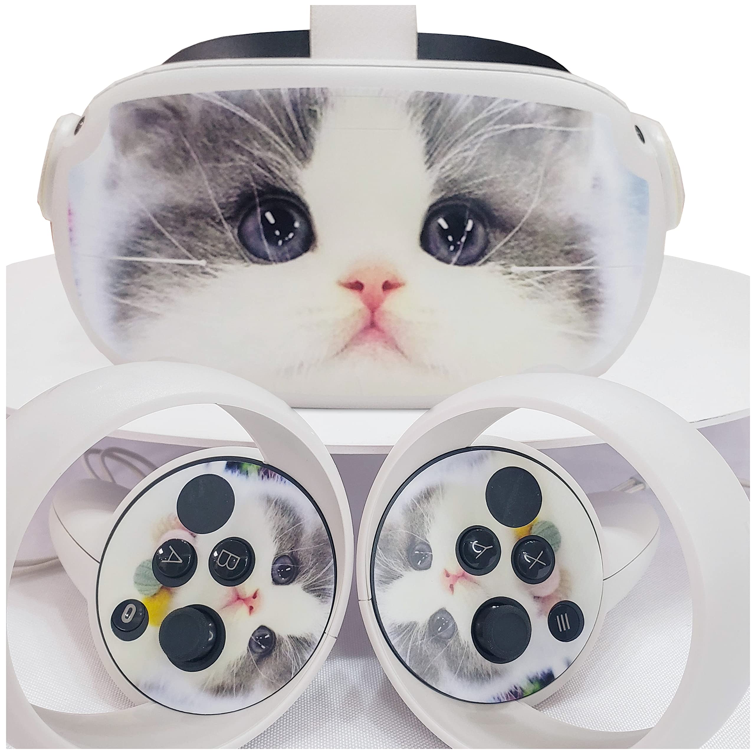 LCHH-VR Headset Skin Stickers Vinyl Decal Stickers Compatible with Oculus Quest 2, VR Headset and Controllers Virtual Reality Protective Decal Skin Quest2 Accessories (Corgi)