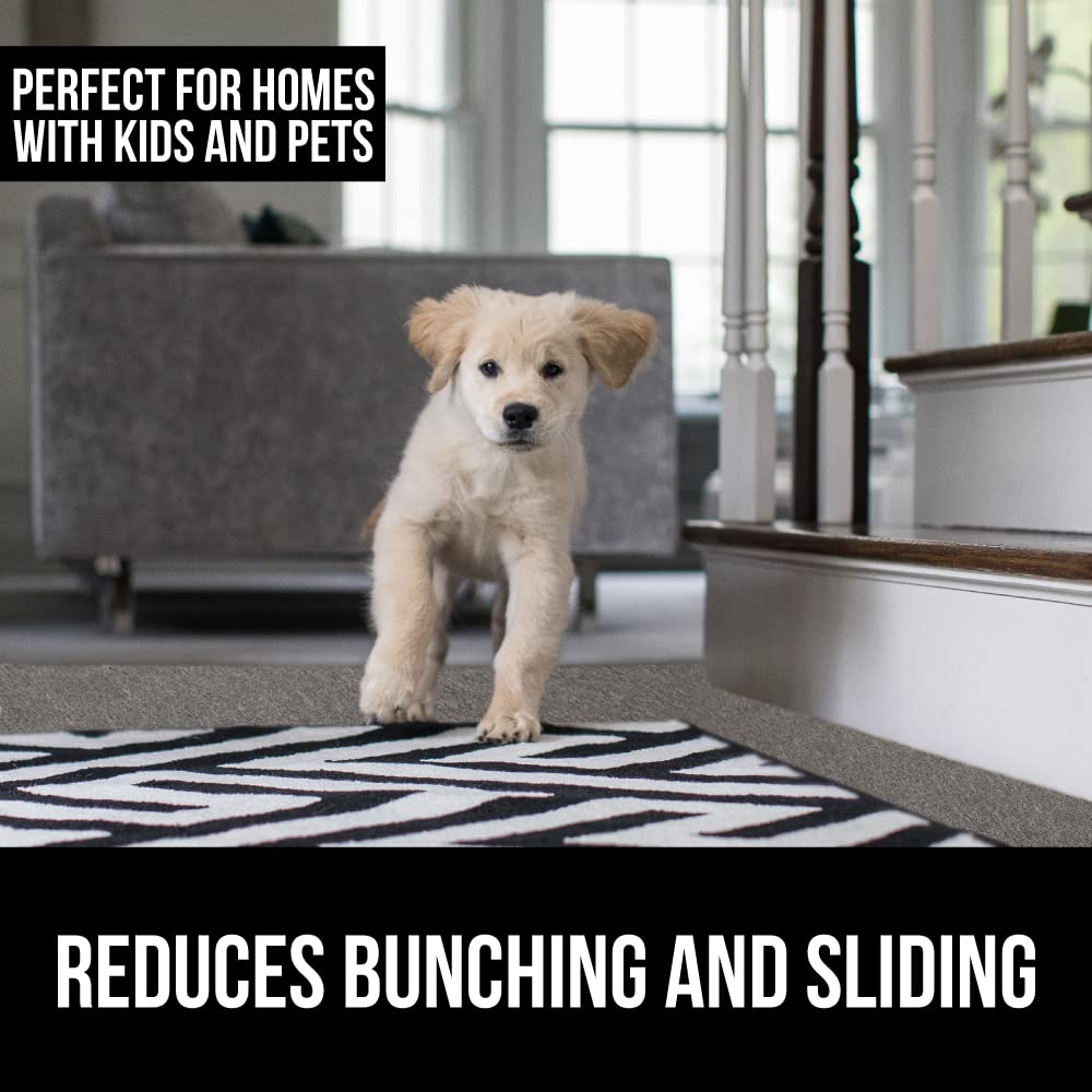 Gorilla Grip Rug Pad for Carpet Floor, Made in USA, Double Sided, 5x7 FT Gripper for Over Carpets, Keep Area Rugs in Place on Carpeted Floors, No Residue Adhesive Pads, Reduce Shifting or Bunching
