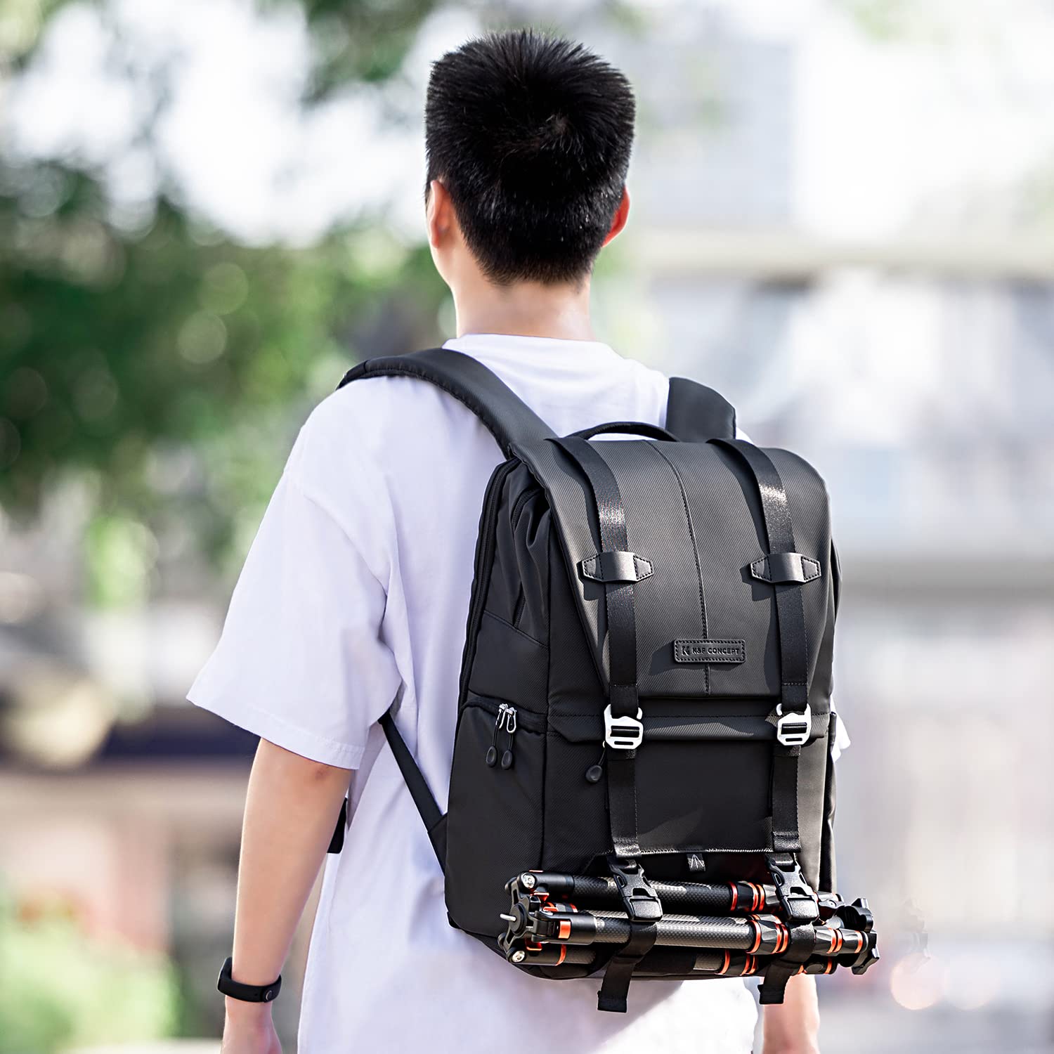 K&F Concept Camera Backpack, Camera Bags for Photographers Large Capacity Camera Case with Raincover,15-15.6 Inch Laptop Compartment Compatible for Canon/Nikon/Sony/DJI Mavic Drone(Backpack 20L)