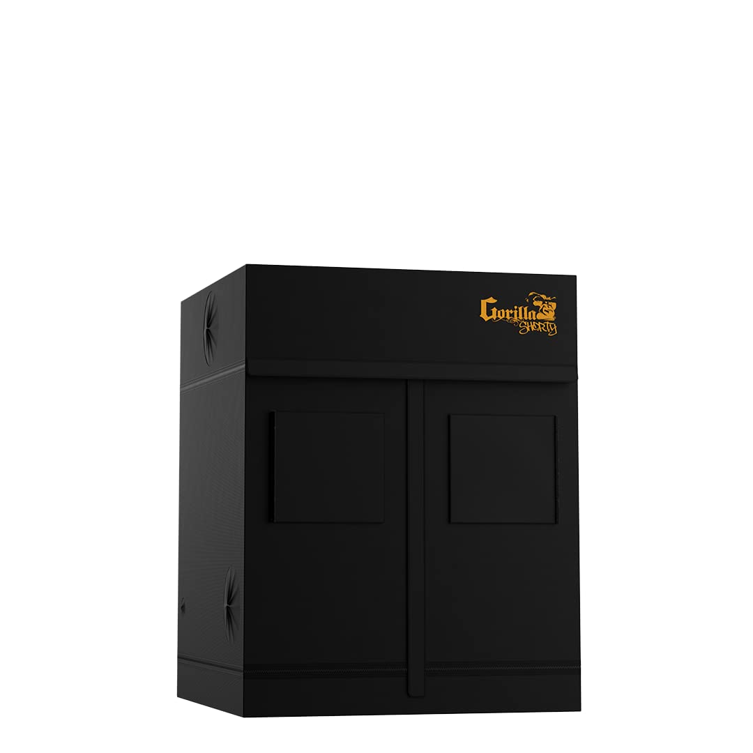 Gorilla Grow Tent Shorty 4x4, Height-adjustable, Industrial-strength Thickest Canvas with EZ Clean Diamond Reflective Interior, Strongest Zippers, All-Steel Poles for Compact Indoor Growing