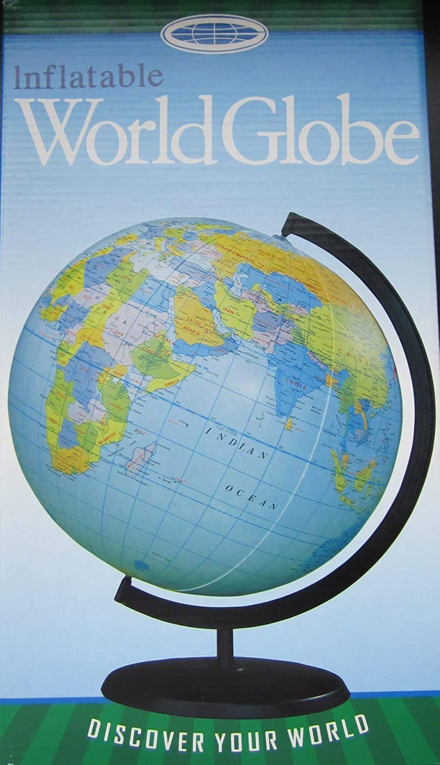 hand2mind Inflatable World Globe with Stand