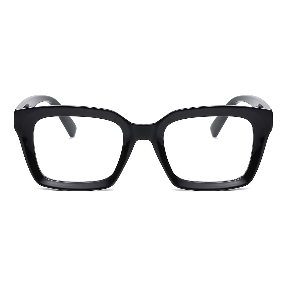 JOVAKIT Non Prescription Glasses for Women Men Fashion Square Frame Eyeglasses (Black)