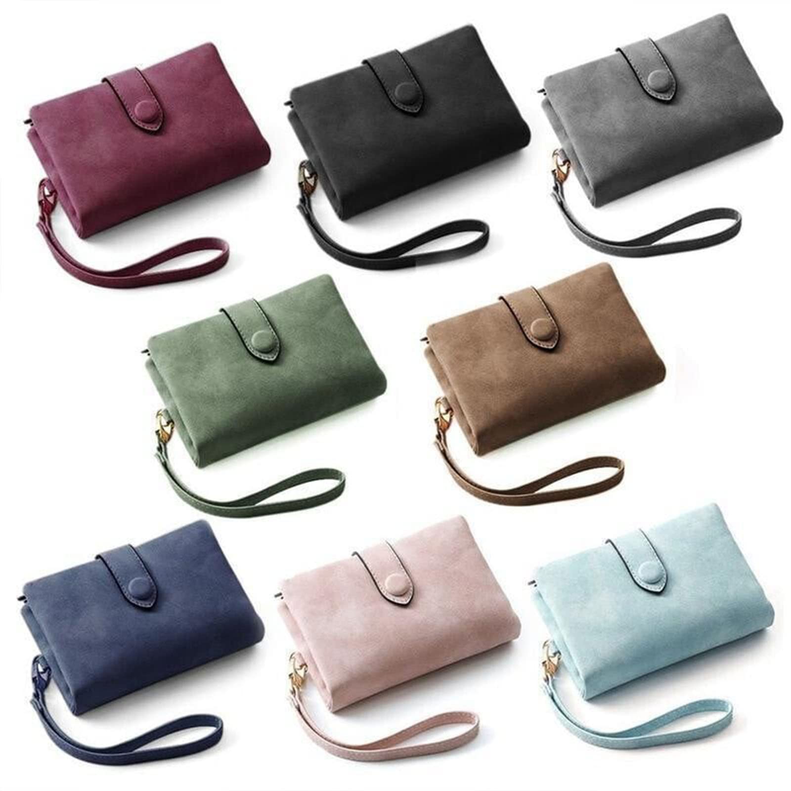 lanyuke Small Trifold Leather Wallet For Women - [2023 NEW] Mini RFID Credit Card Frosted Wallet for Travel (Black)