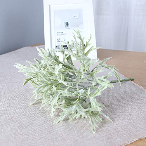 Grey990 1Pc Artificial Dusty Miller Leaves Green Realistic Fake Plant Garden Home Decor Material Green