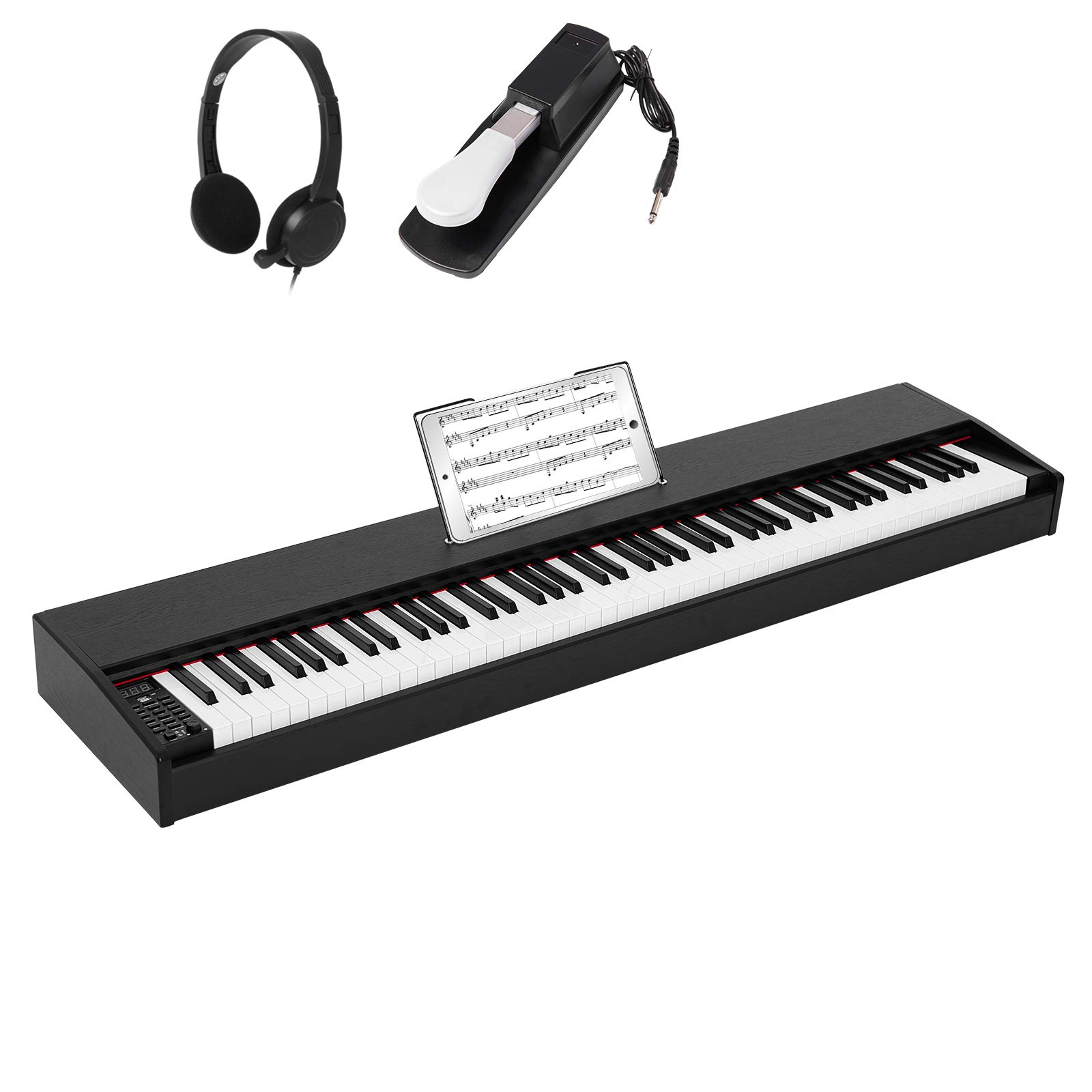 Ktaxon 88 Key Electric Keyboard Piano, Digital Piano with Touch/Transpose Control, Split/Touch Control, Built-in two 10 W Stereo Speakers, Recording & Play Function
