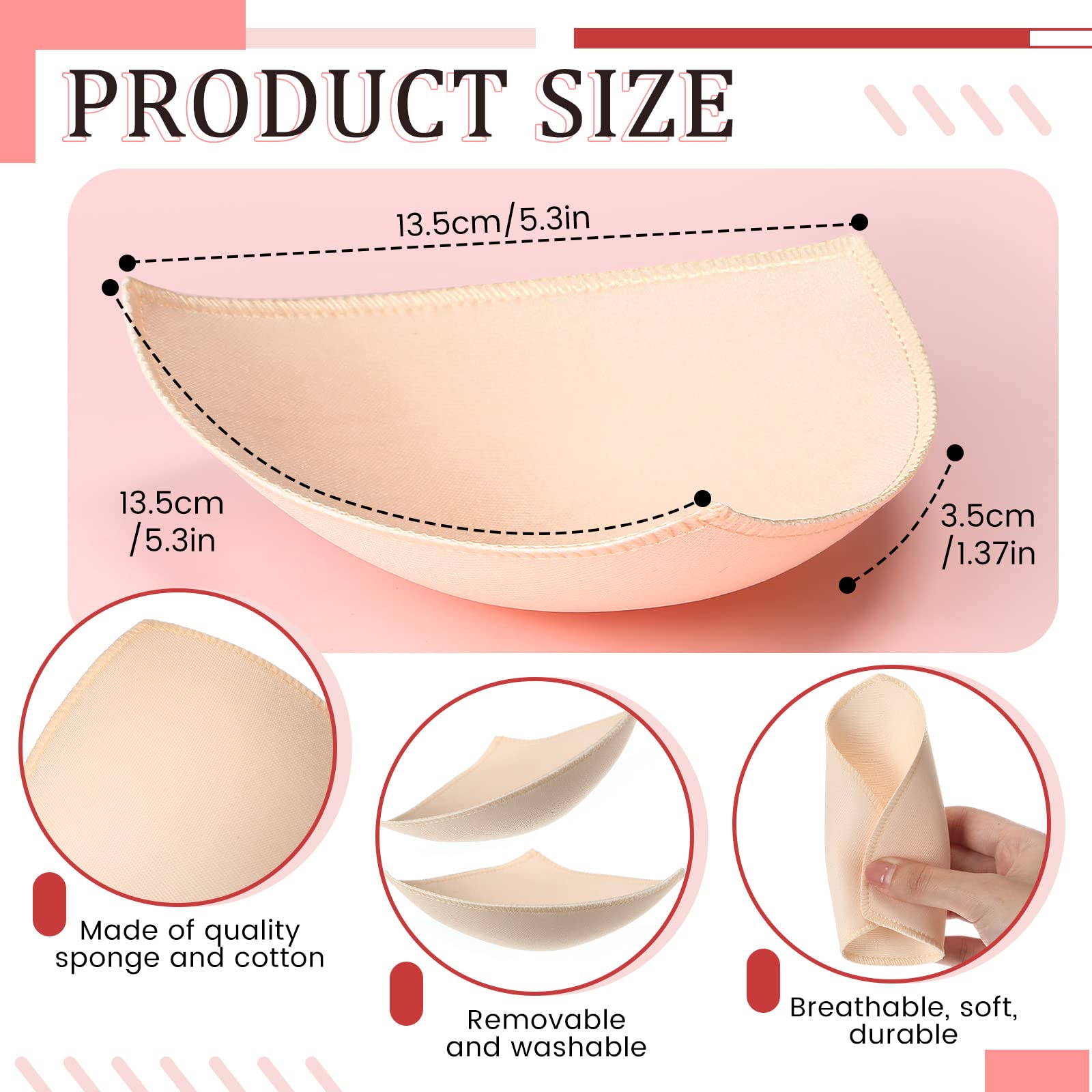 Handepo 50 Pairs Triangle Sports Bra Pads Inserts Removable and Washable Bra Cups Inserts Push Up Breast Bra Insert Pads for Bikinis Top Swimsuit Sport Bra Removable Bra Cup Inserts Pad