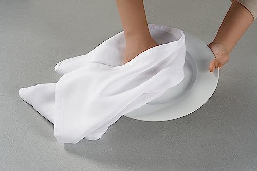 LANE LINEN Flour Sack Tea Towels Set for Kitchen, Premium Kitchen Towels for Cleaning, Dusting Cloth, Cloth for Bread Box, Pure Tencel Hand Towel, Light Towel for Drying Dishes β 4 Pack - White