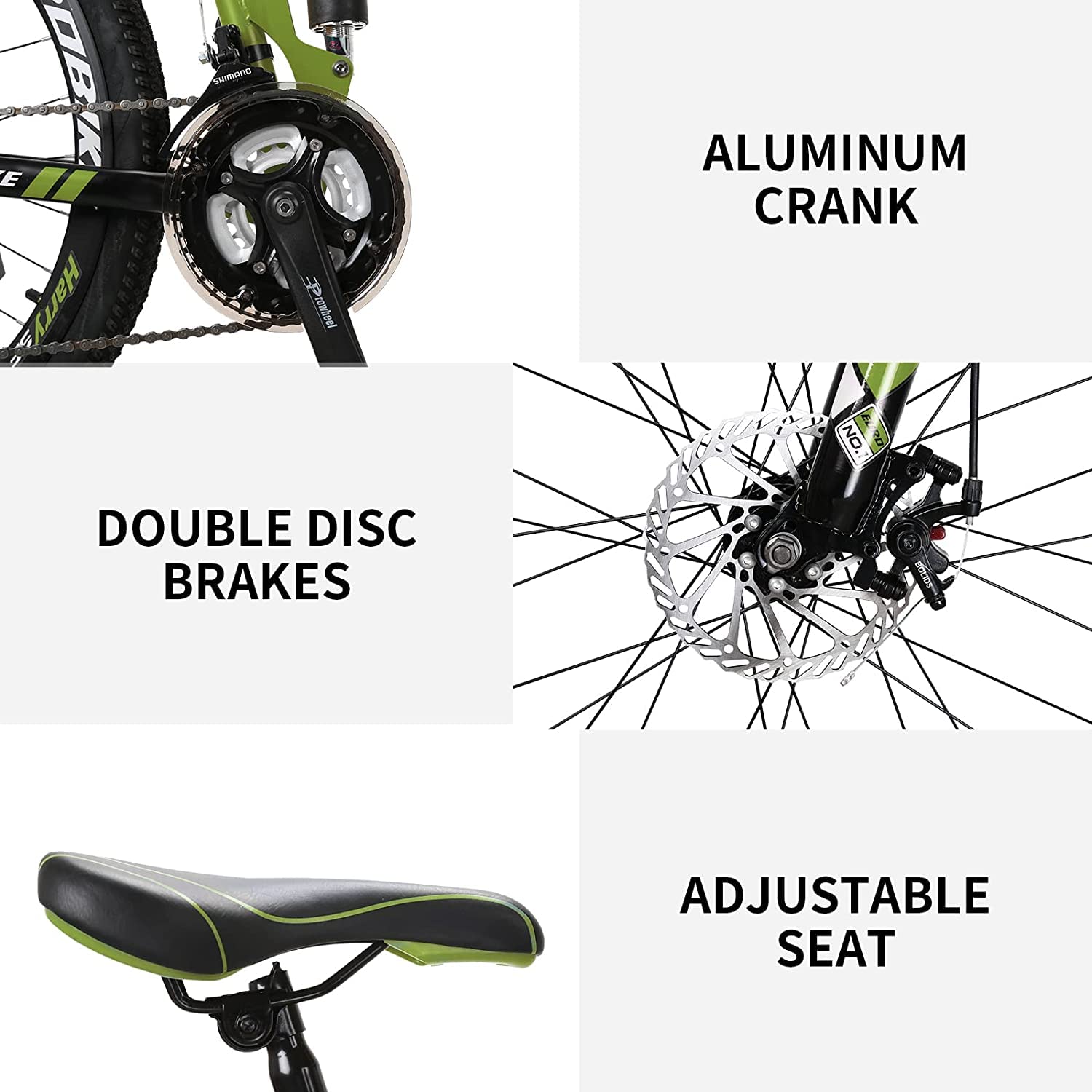 Kingttu Folding Mountain Bike 21 Speed Full Suspension Foldable Bicycle, Dual Disc Brake Folding Bikes 26" for Adults (ArmyGreen)