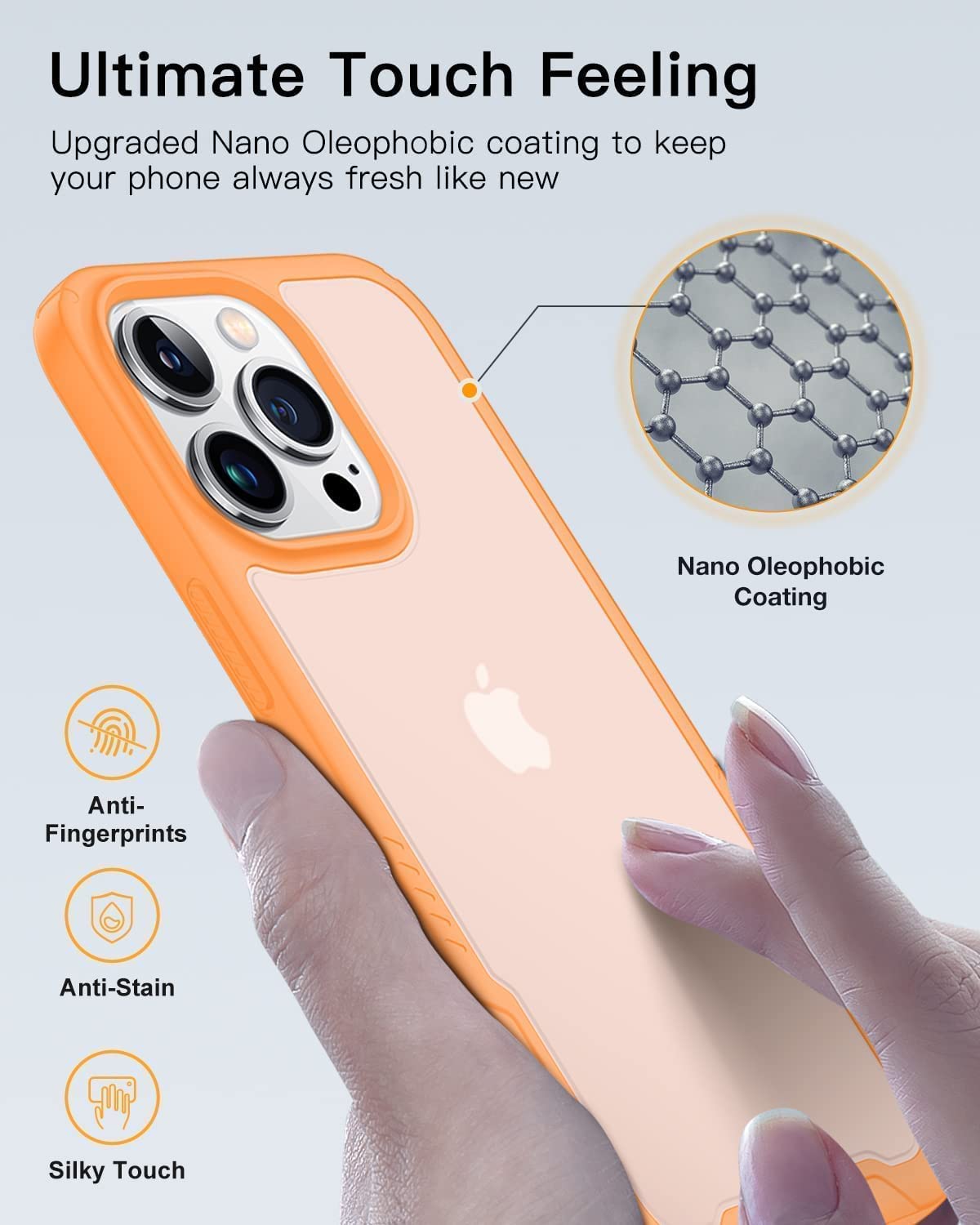 Humixx 2023 Upgraded Designed for iPhone 13 Pro Max Case [Military Grade Drop Protection] Slim Fit Translucent Matte Back with Soft Edge Protective Case for iPhone 13 Pro Max 6.7“ - Apricot Yellow