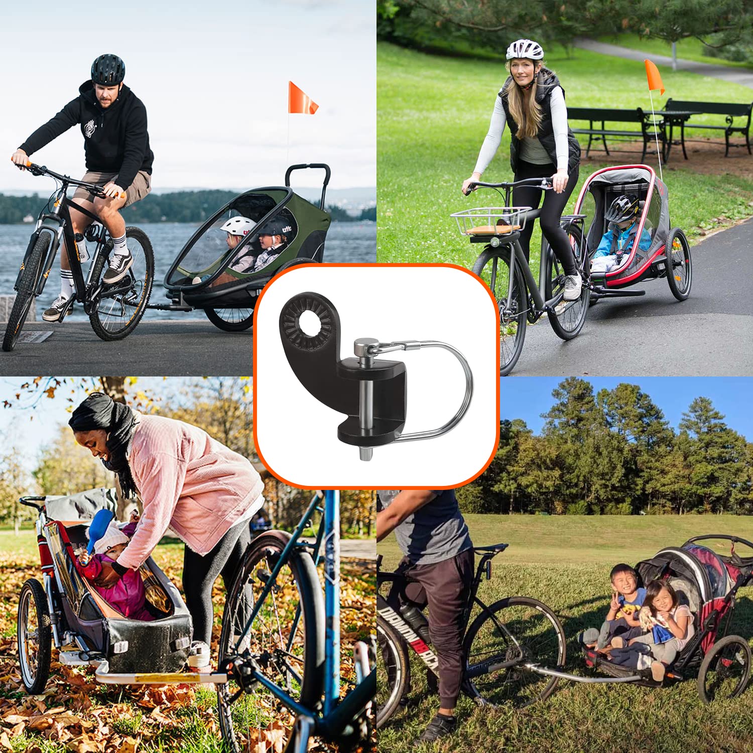 KLASH Bike Trailer Hitch, Bicycle Trailer Coupler Attachment 12.2MM Compatible with Kids Burley Bee Bike, Pets Trailers.