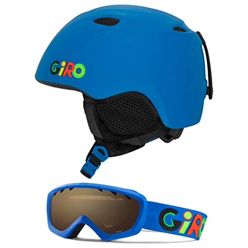 Giro Slingshot Kids Snow Helmet Goggle Combo Matte Matte Blue Wild/Wild Boyz XS/S (49-52CM)