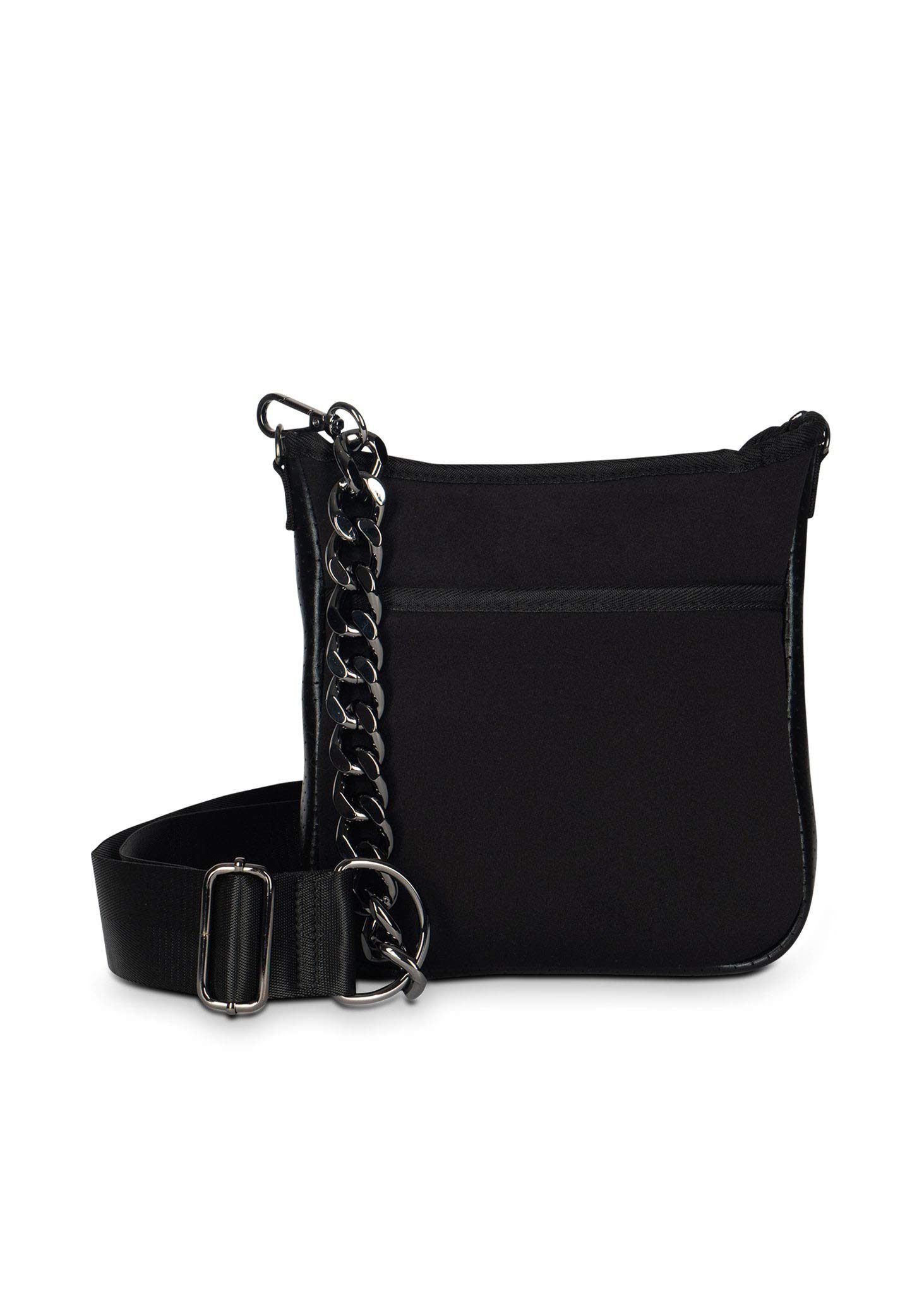 Jeri Noir Crossbody Tote by Haute Shore, Black W/Black & Grey
