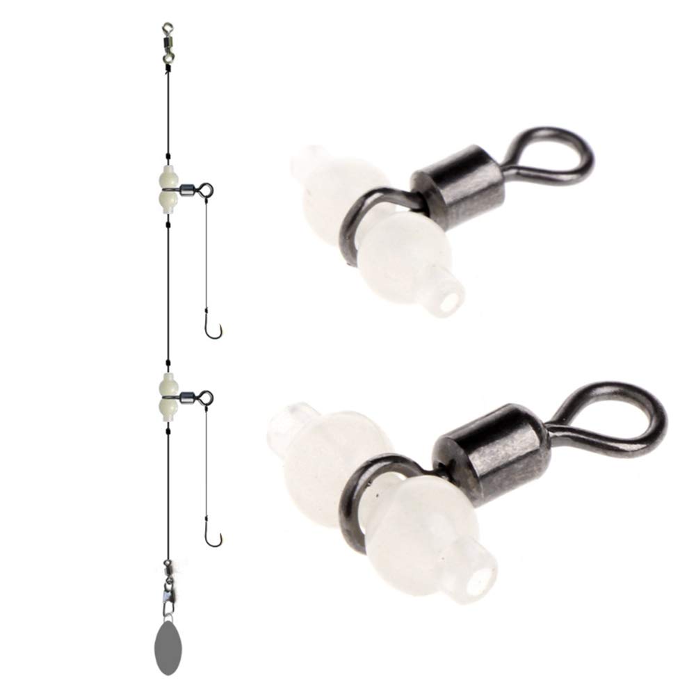 heaven2017 Set of 20 Luminous Fishing Tackle Connectors 3-Way Rolling Swivels Accessories S
