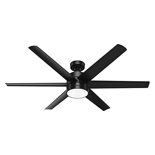 Hunter Fan Company 59624 Solaria Ceiling Fan, 60, Matte Black Finish