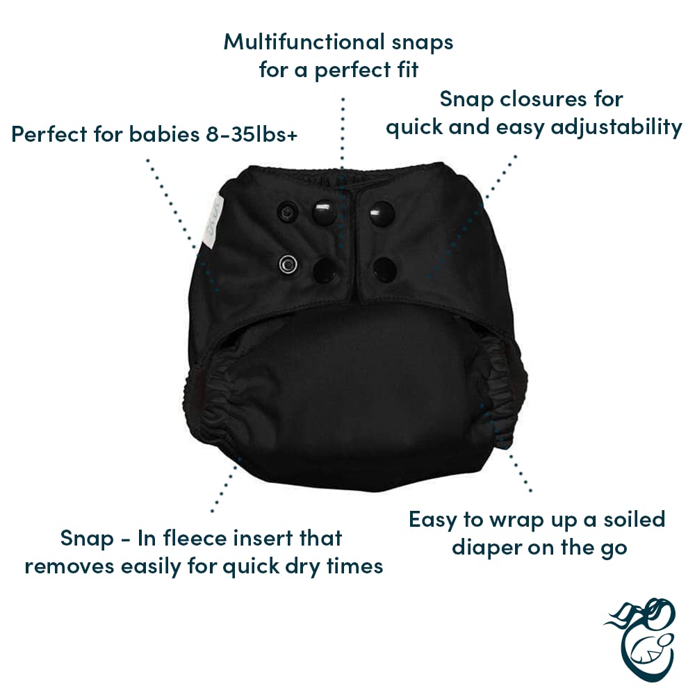 Nicki's Diapers One Size Ultimate All in Snap Cloth Diaper | Adjustable, Washable, and Reusable for Baby Boy or Girl Built Inserts Machine Washable (Candy Cane) (CDAIONDOSULSN)