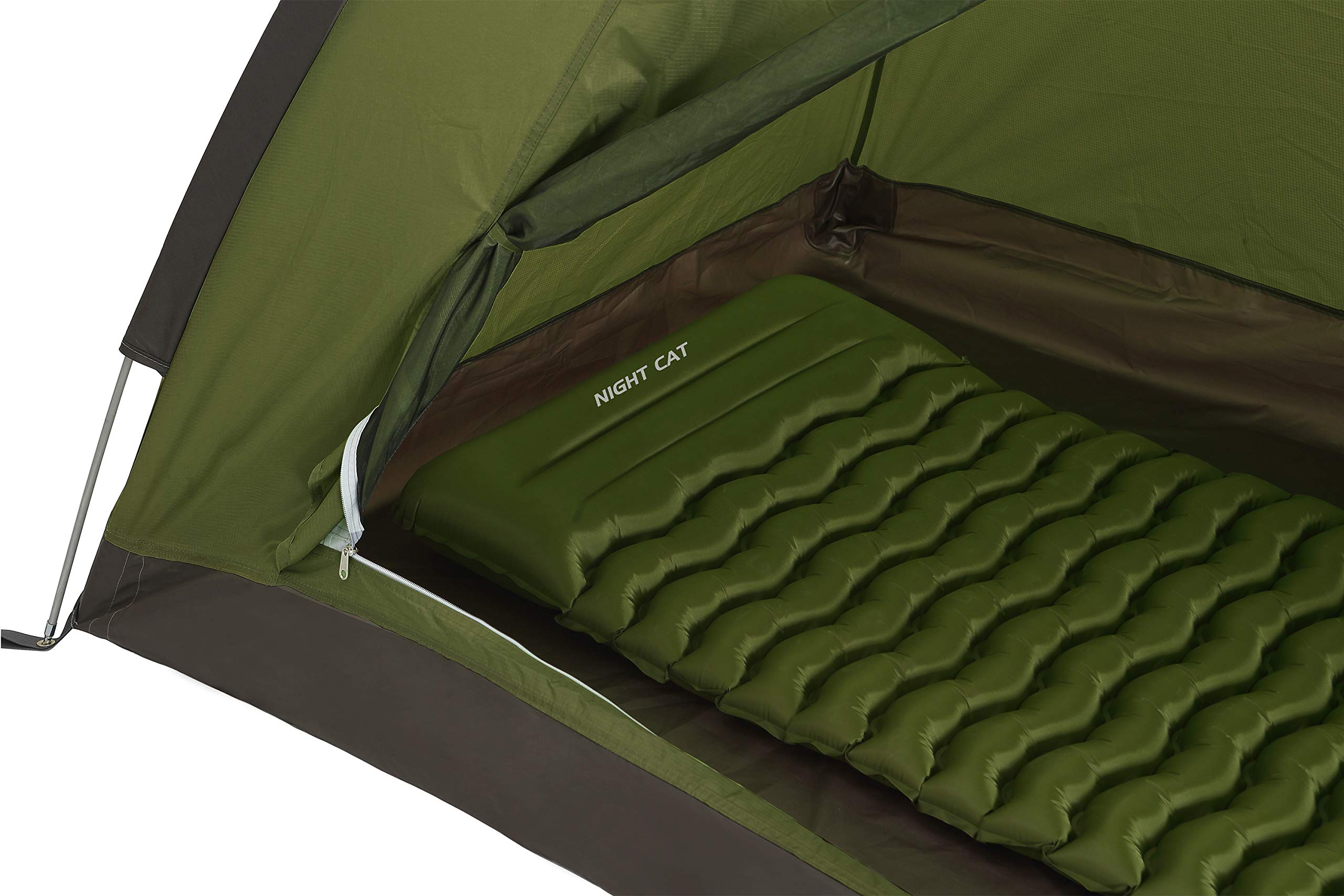 Night Cat Backpacking Tent with Inflatable Sleeping Pad Lightweight Waterproof Portable Easy Setup Outdoors for One 1 to 2 Persons