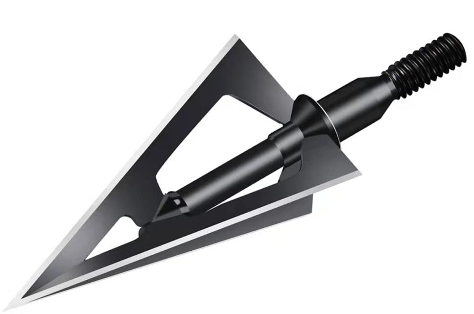 KY-MOCRIS 6PK 3 Blades Hunting Broadheads 100 Grain Screw-in Arrow Heads Arrow Tips Compatible with Crossbow and Compound Bow + 1 PK Broadhead Storage Case (Black 6-Q1)