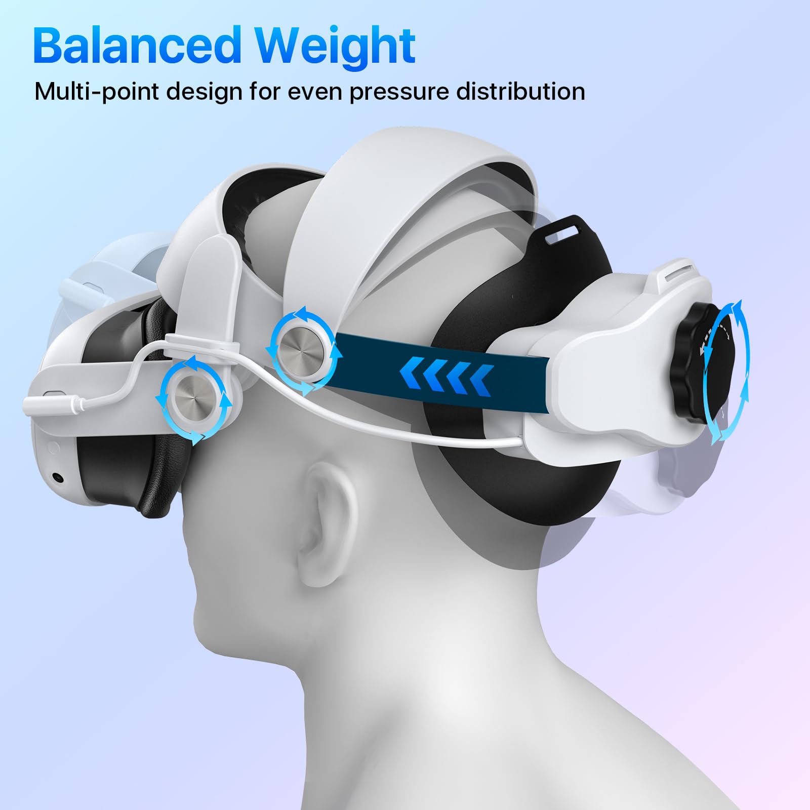 Head Strap Compatible with Oculus Quest 3, Replacement Adjustable Elite Strap for Meta/Quest 3 Accessories Enhanced Support and Comfort in VR Adjustable for Kids and Adults (Upgraded 2.0)