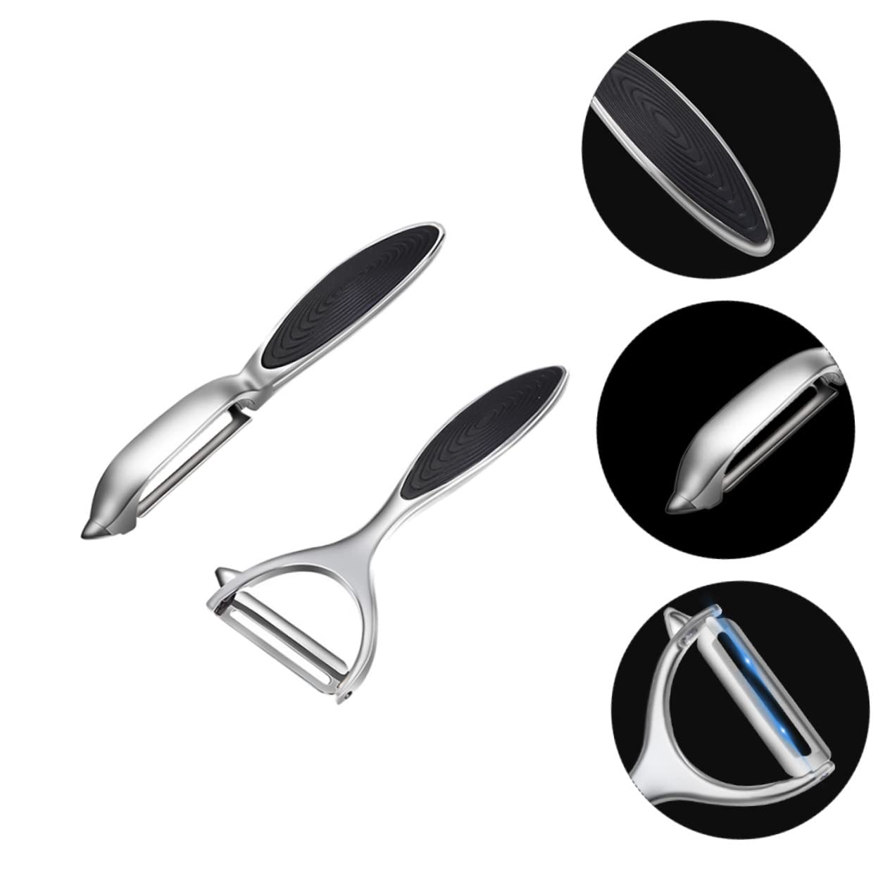 Hemoton 2pcs Peeler vegetable graters fruit skin cutter kitchen hand grater hand potato slicer potato peeling tool vegetable skin remover Stainless steel scraper Zinc alloy to rotate