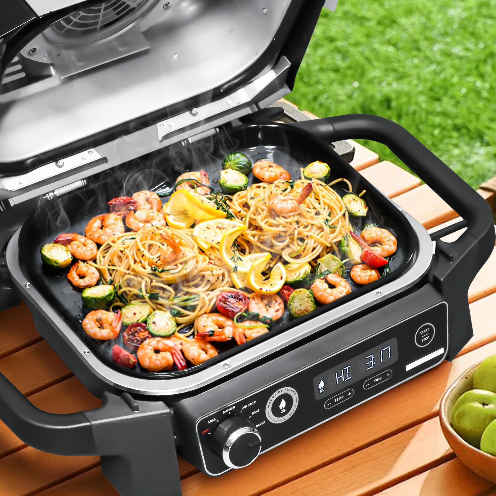 GRISUN Enamel Cast Iron Griddle for Ninja Woodfire Grills (OG700 Series), Outdoor Flat Top Griddle Plate, Compatible with XSKGRDPLT for Ninja OG701, Griddle Pan with Oil Hole, Insert