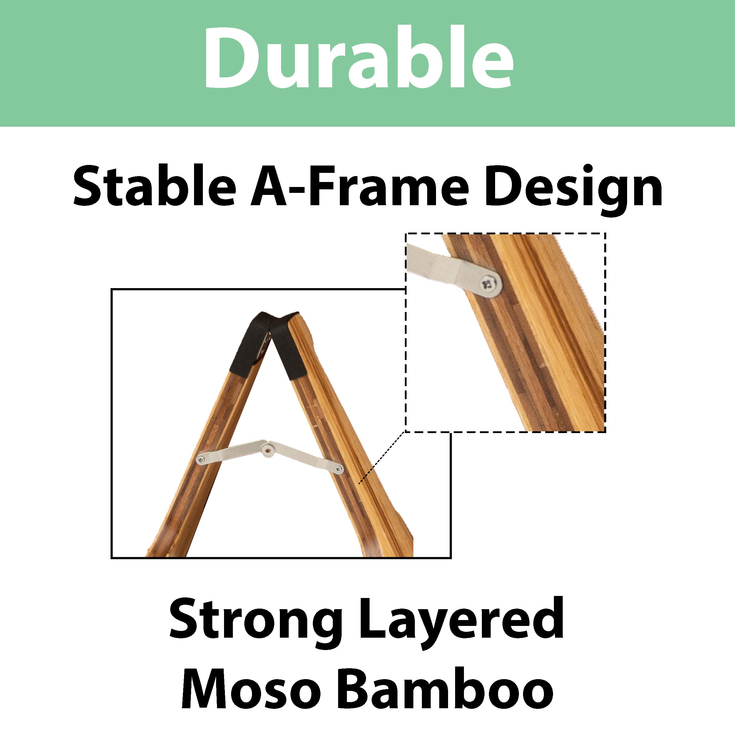 GizmoG Folding Guitar Stand, Universal for Acoustic Classical Electric Bass Guitars, Strong A-Frame Timber Design