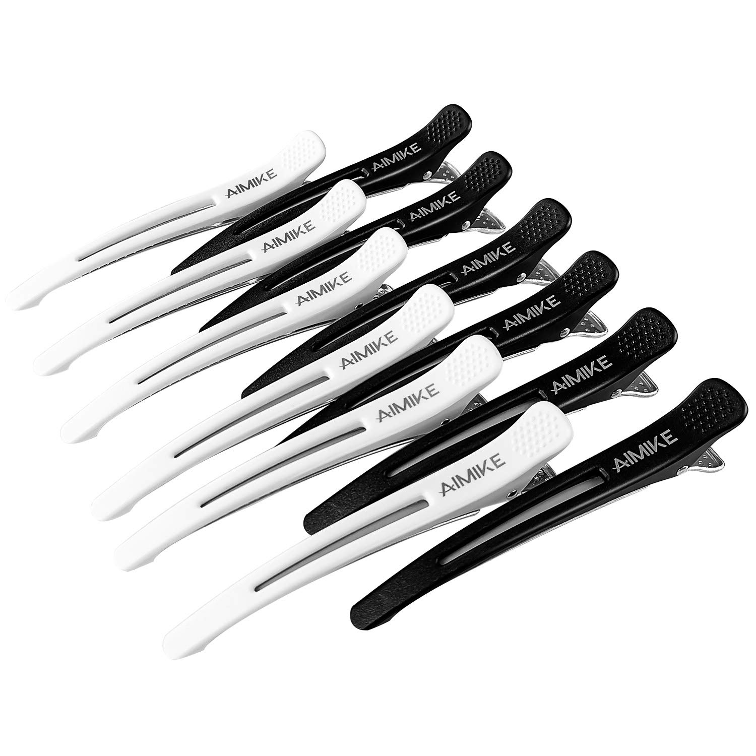Hair Clips, AIMIKE 12 Pack Hair Clips for Styling and Sectioning, Non Slip Hair Clips with Silicone Band, No -Trace Hair Clips for Thick and Thin Hair - Professional Salon Hair Clips