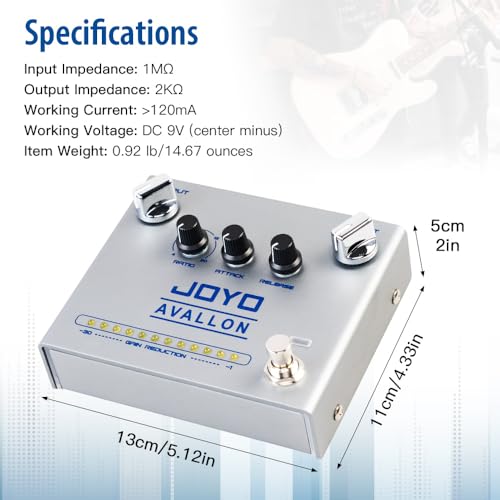 JOYO Distortion Guitar Effect Pedal with Selectable MOSFET & FAT Clipping Thick Boost Distortion - True Bypass (SPLINTER JF-21)