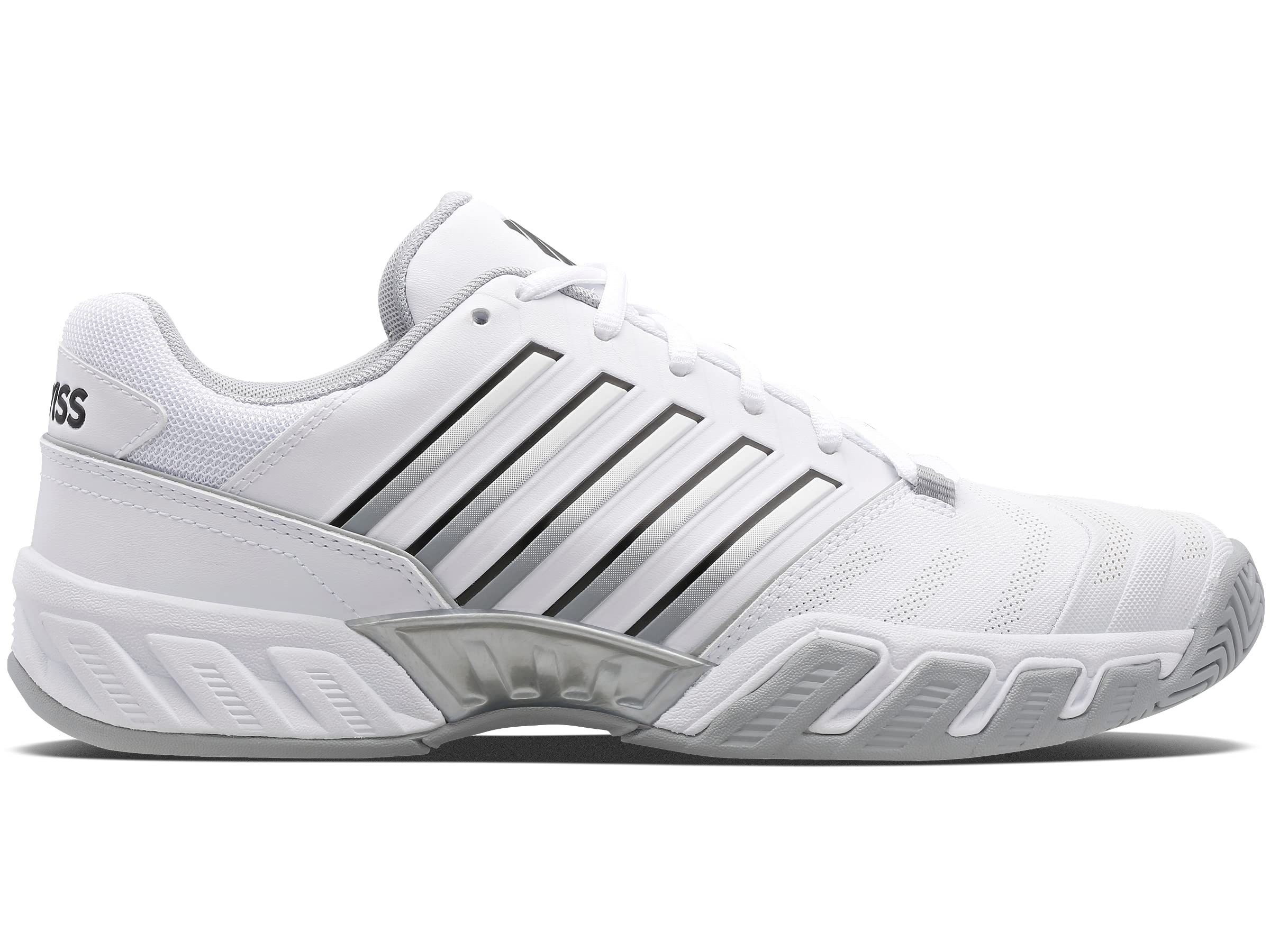 K-Swiss Men's Bigshot Light 4 Tennis Shoe, White/Highrise/Black, 11.5 M