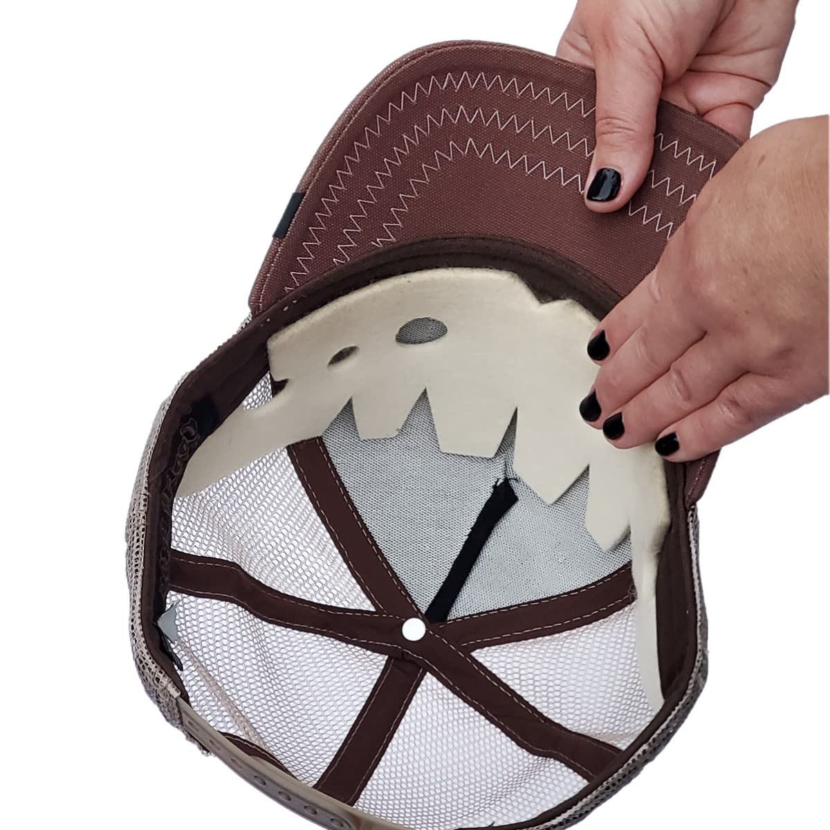 Hatbright Hat Sweat Liner - Reusable Washable Cap Sweatband Stain Protector β USA Made One Size Fits All, The Original Hat Protection Insert - Grey - Thick