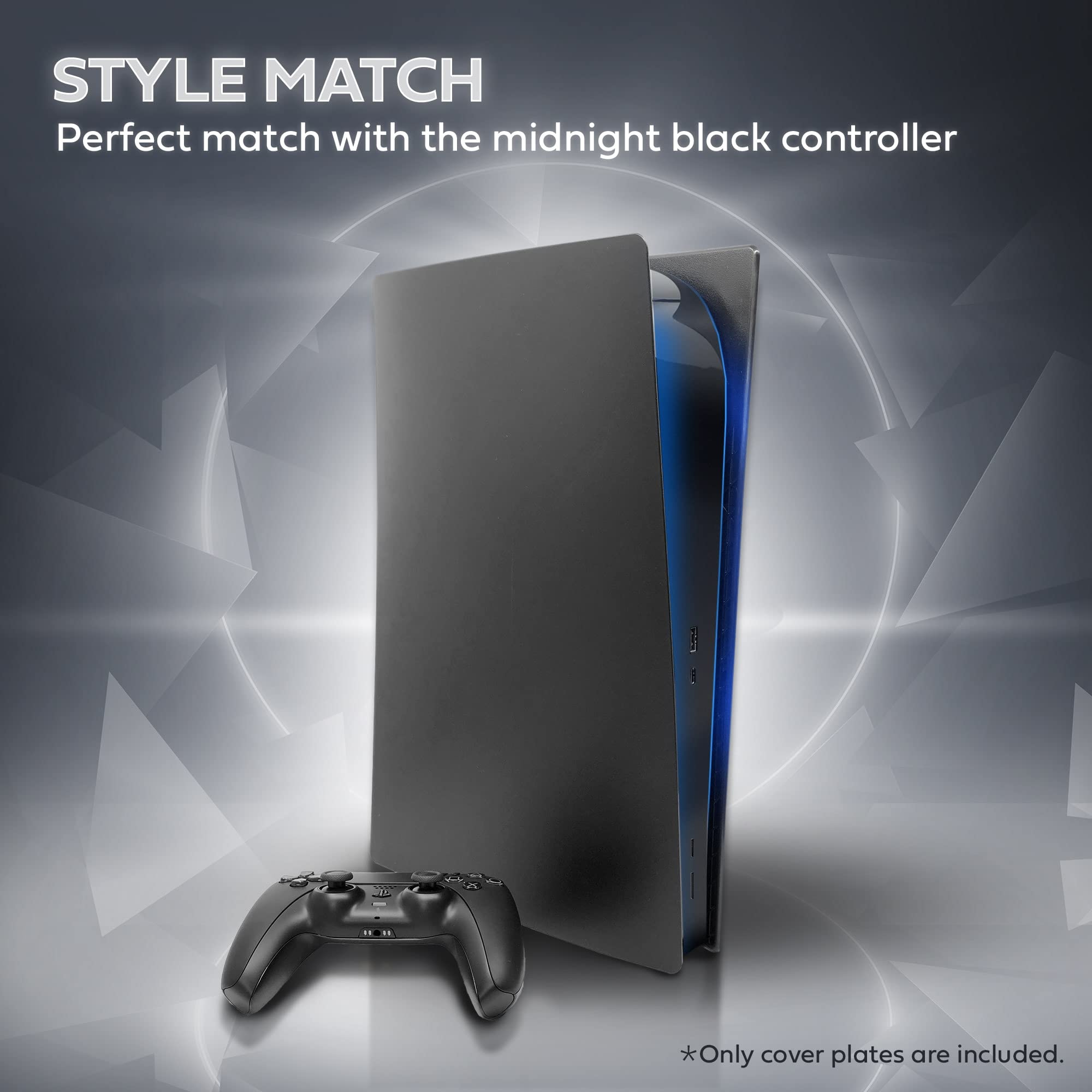 HAPROUND PS5 Face Plates for Disc Edition, Replacement Cover Plates, ABS Shell, Hard Shockproof PS5 Console Cover (Matte Black)