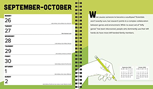 The Left-Hander's 2022 Weekly Planner Calendar