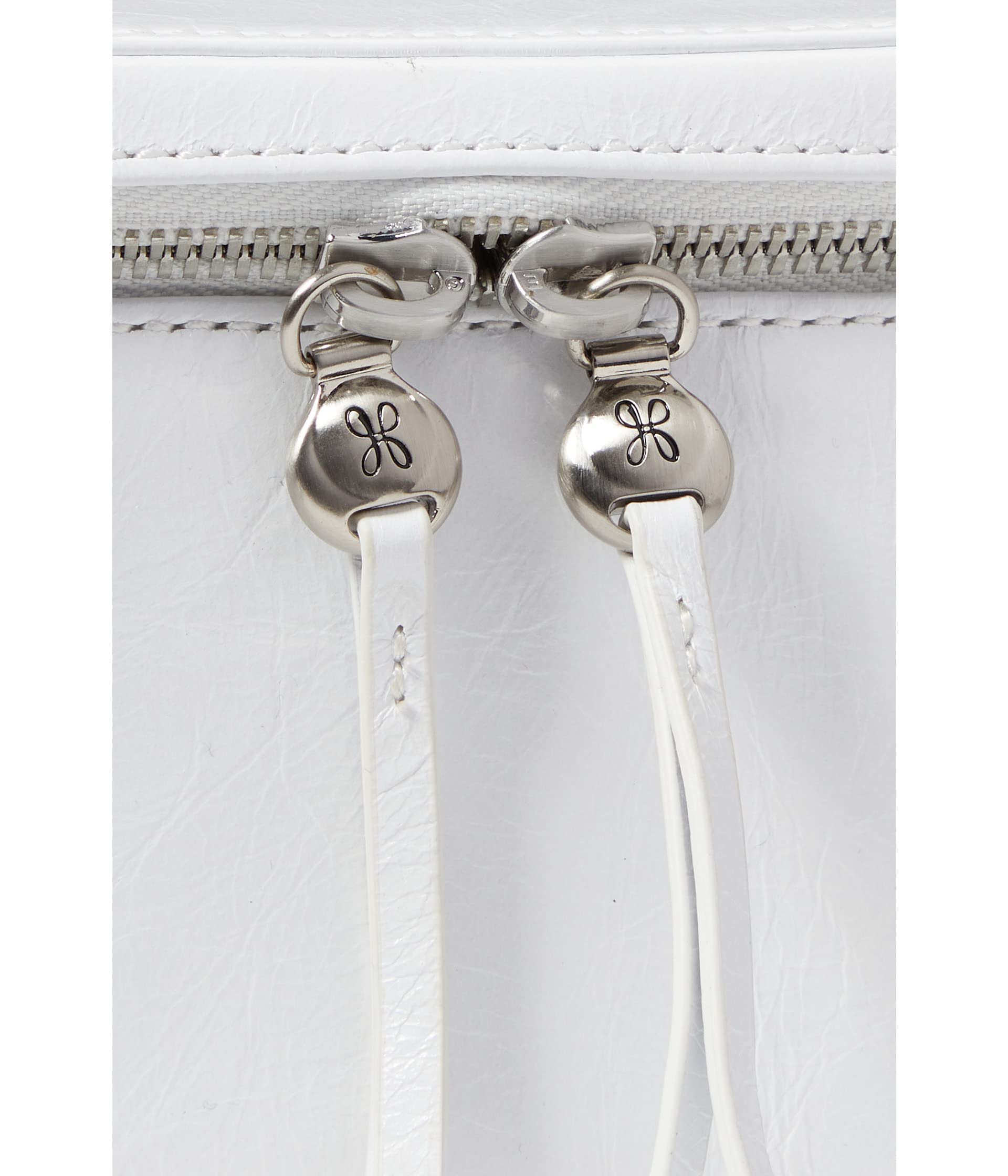 HOBO Pixie Crossbody Bag for Women - Leather Construction with Sandle-Wood Polyester Lining, Zippered Closure, and Crossbody Strap Optic White One Size One Size