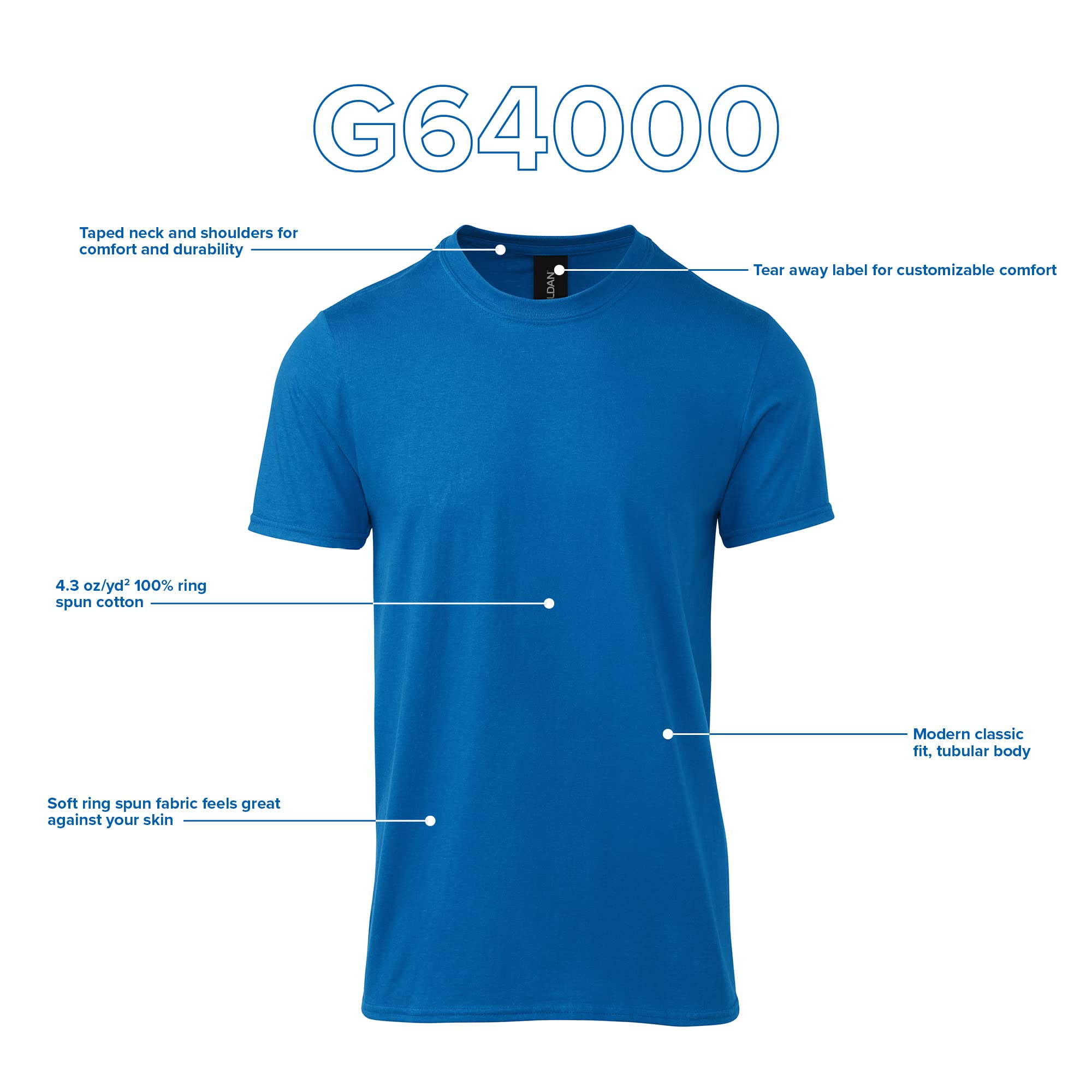 Gildan Adult Softstyle Cotton T-Shirt, Style G64000, Multipack, Heather Orange (2-Pack), Large