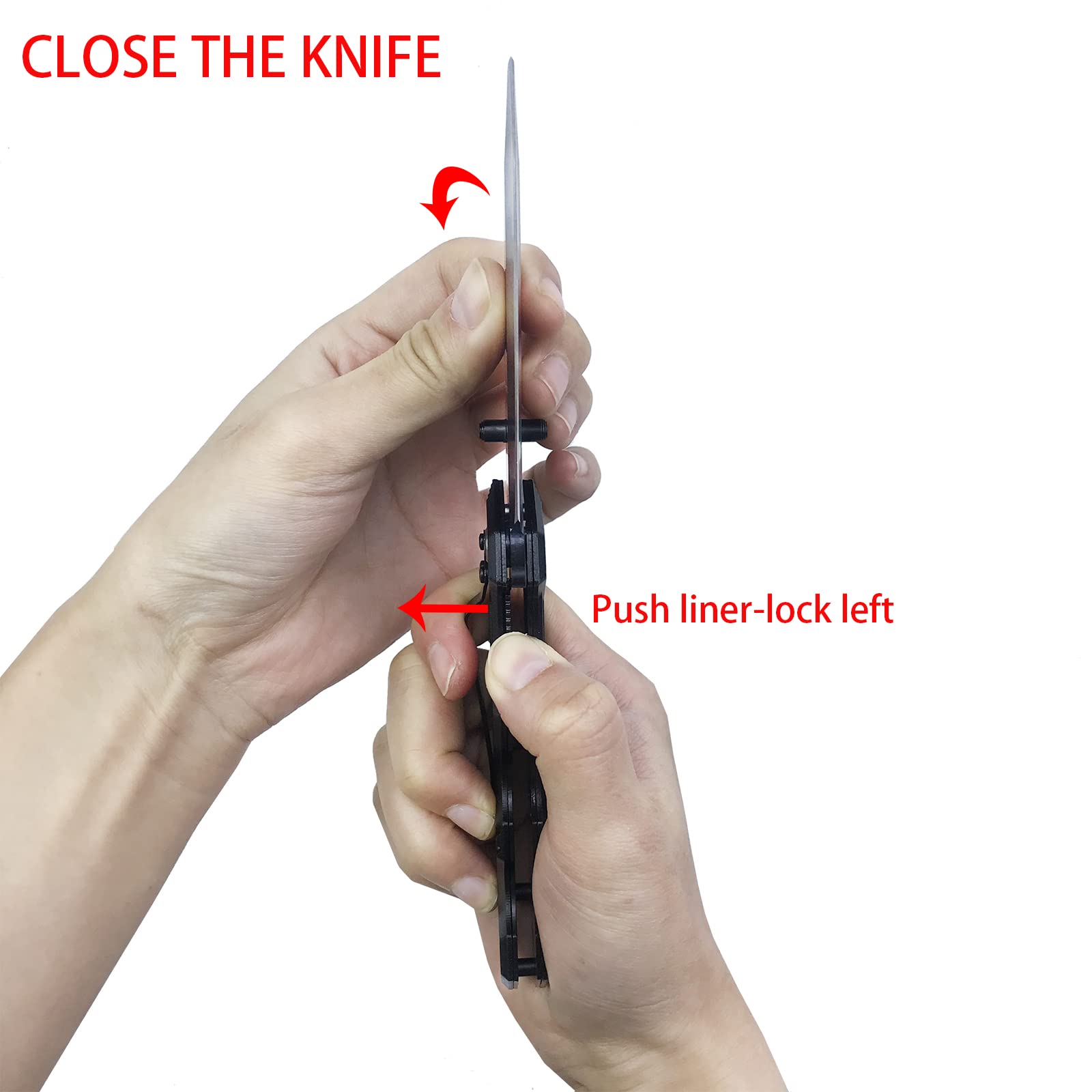 Labstandard Pocket Folding Knife with 3.34β Stainless Steel blade and Aluminum Handle-Folding hunting camping Knife with liner