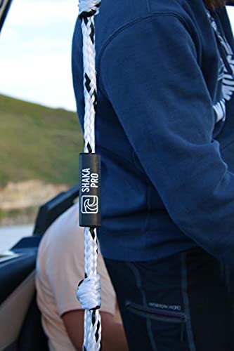 Wakesurf Rope with Handle - Adjustable 25 Foot Tow Rope with 10" Handle (White)