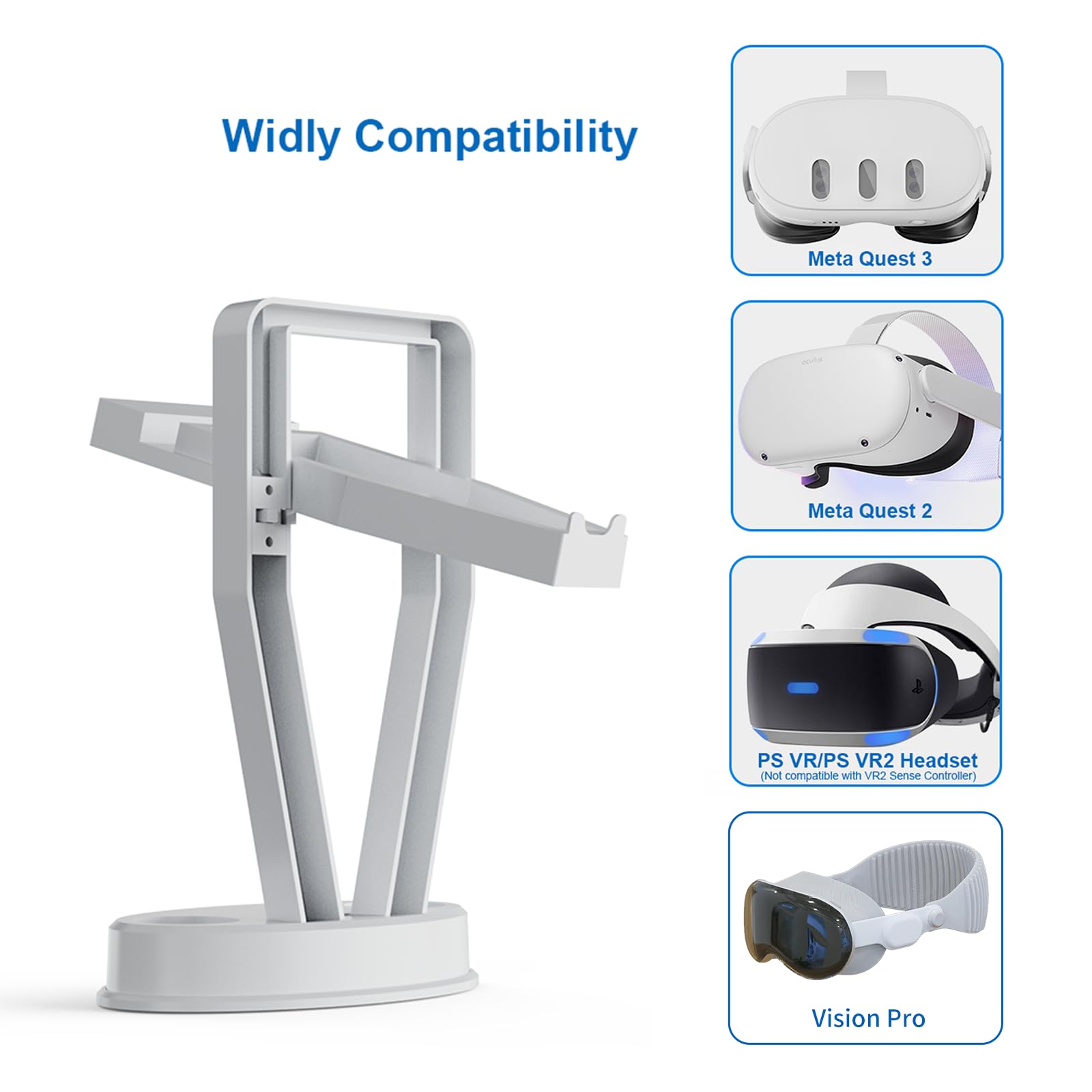 JDDWIN Organizer and Display Stand for Oculus Quest 2/Quest/Meta/Rift/Rift S/GO Headset and Touch Controllers (Black)