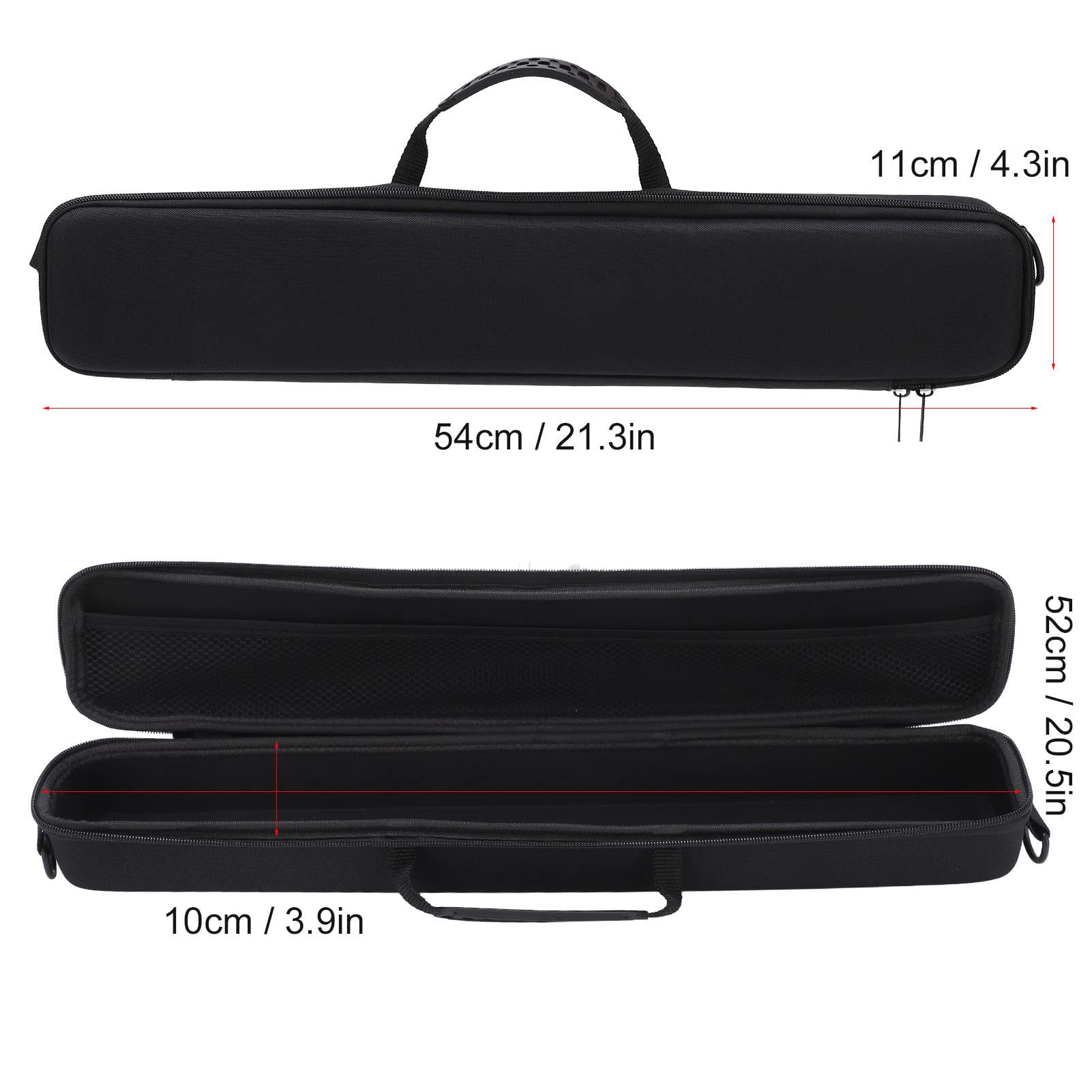 Hard Shell Rod Holder Bag, Anti‑Shock Fishing Rod Bag Large Space Double Zipper for Fishing Tools