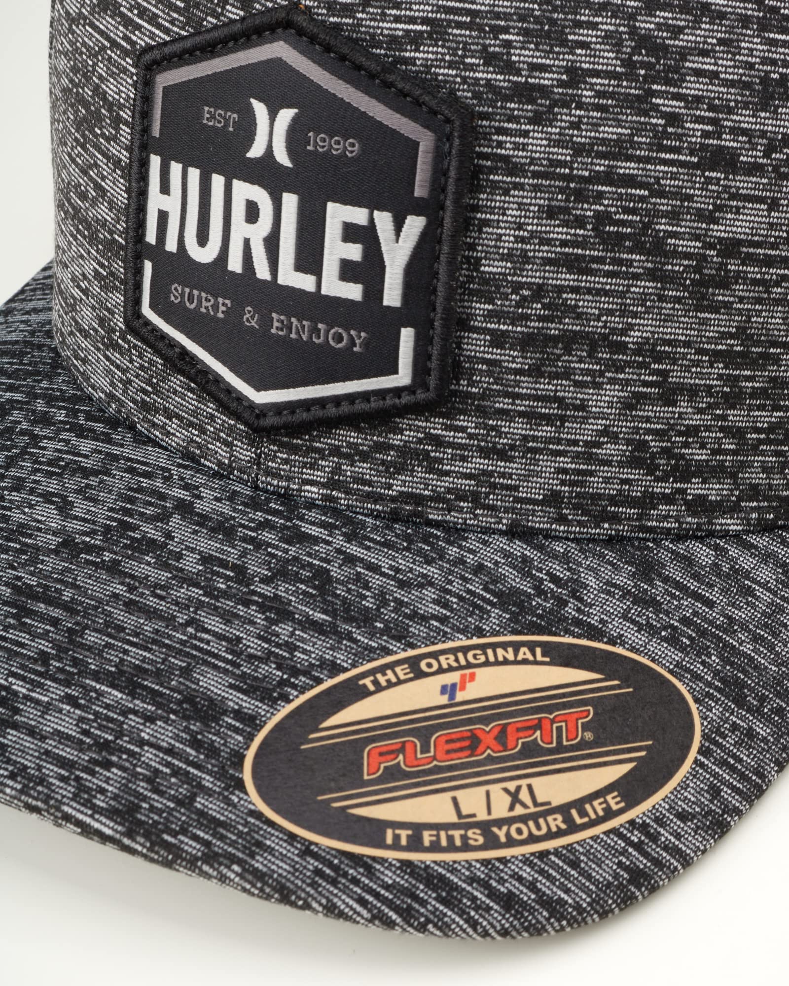 Hurley Men's Baseball Cap - Wilson Fitted Hat, Size Large-X-Large, Light Grey