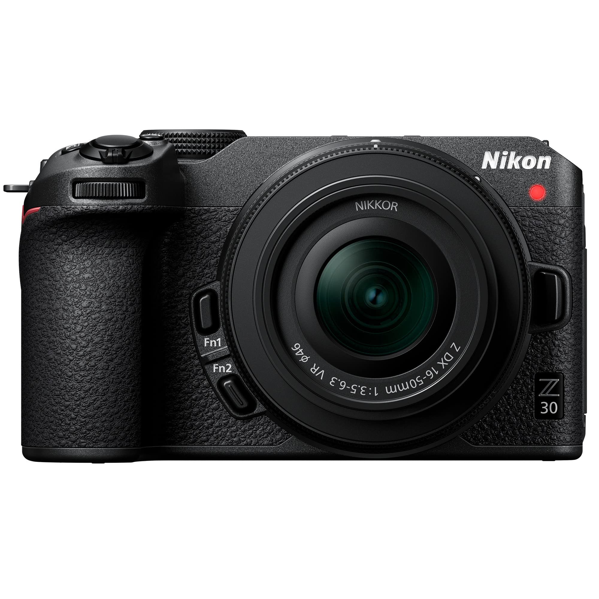 Nikon Z 30 Mirrorless Camera Body with NIKKOR Z DX 16-50mm f/3.5-6.3 VR Lens Bundle with Battery, Gadget Bag, 64GB Memory Card and Software Suite (5 Items)